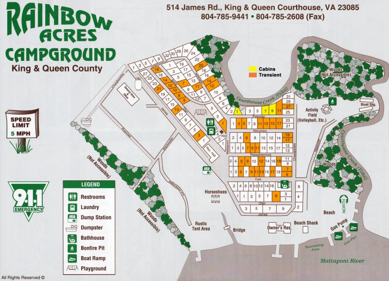 Rainbow Acres Campground - King And Queen Court House, VA - RV Parks ...