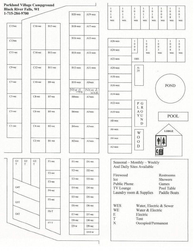 Parkland Village Campground - Black River Falls, WI - RV Parks ...