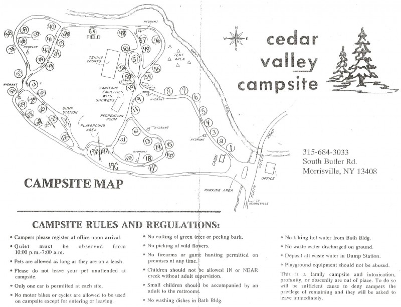 Cedar Valley Campsite - Morrisville, NY - RV Parks - RVPoints.com